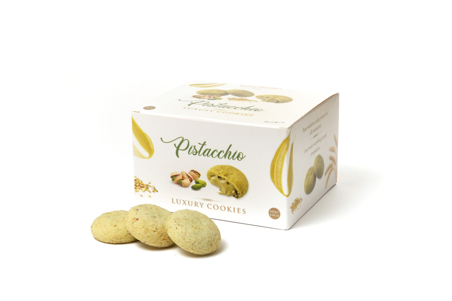Pistachio Cream Biscuits 240g (Egg-Free) - Limonoro